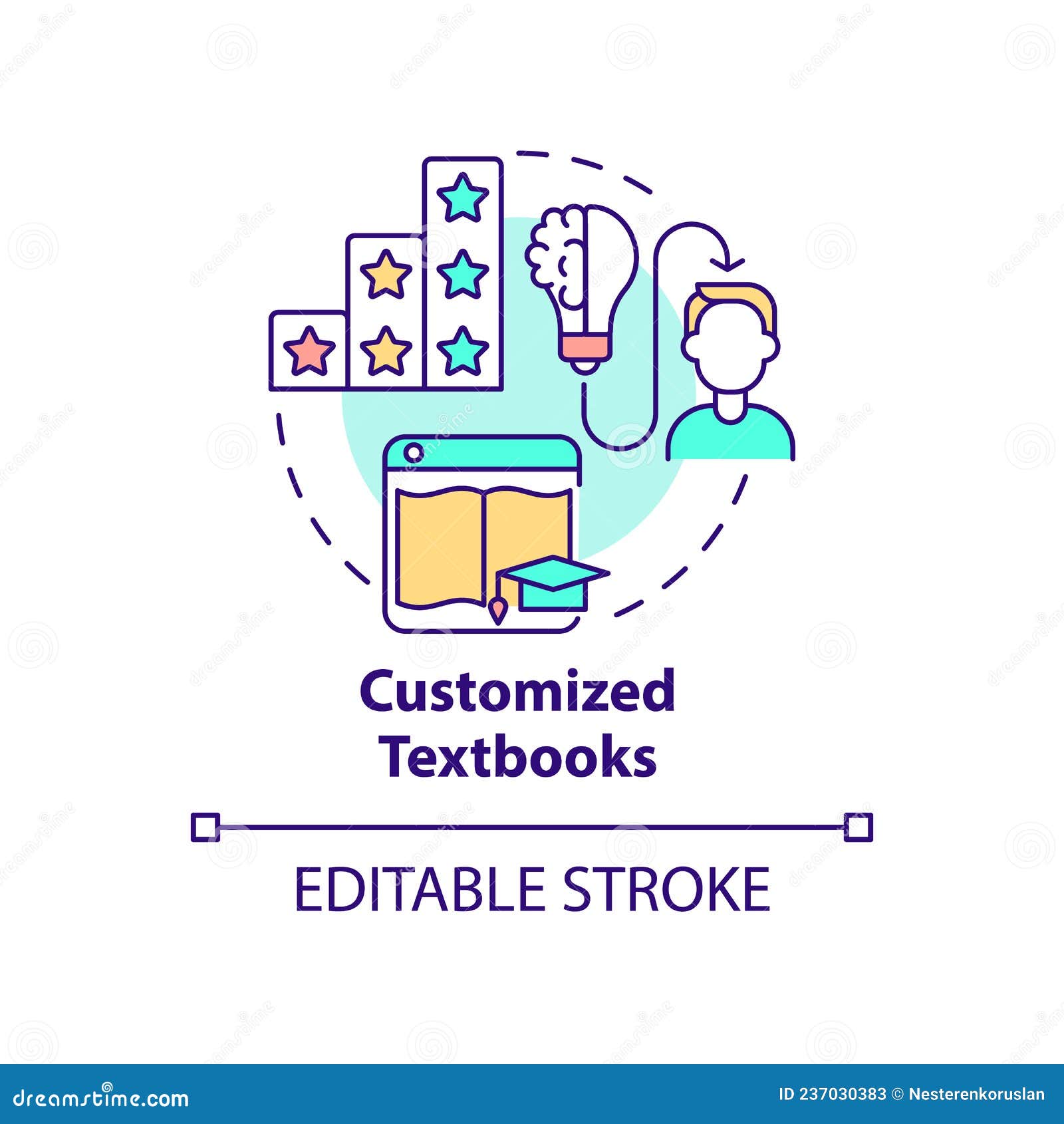 Customized Textbooks Concept Icon Stock Vector - Illustration of ...