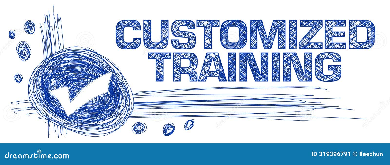 Customized Training Blue Pen Ball Pen Tick Mark Scribble Texture Text ...