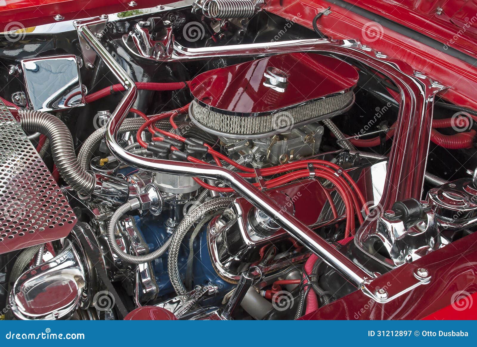 Customized V8 Engine Compartment Stock Image - Image of mechanical ...