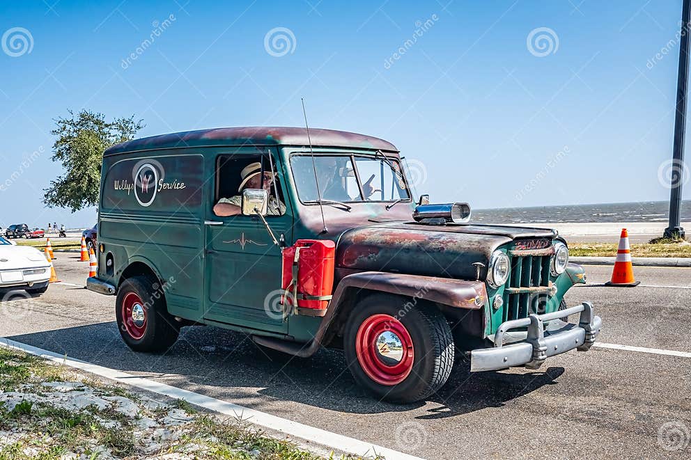 Customized 1955 Willys Jeep Panel Wagon Editorial Image - Image of jeep ...