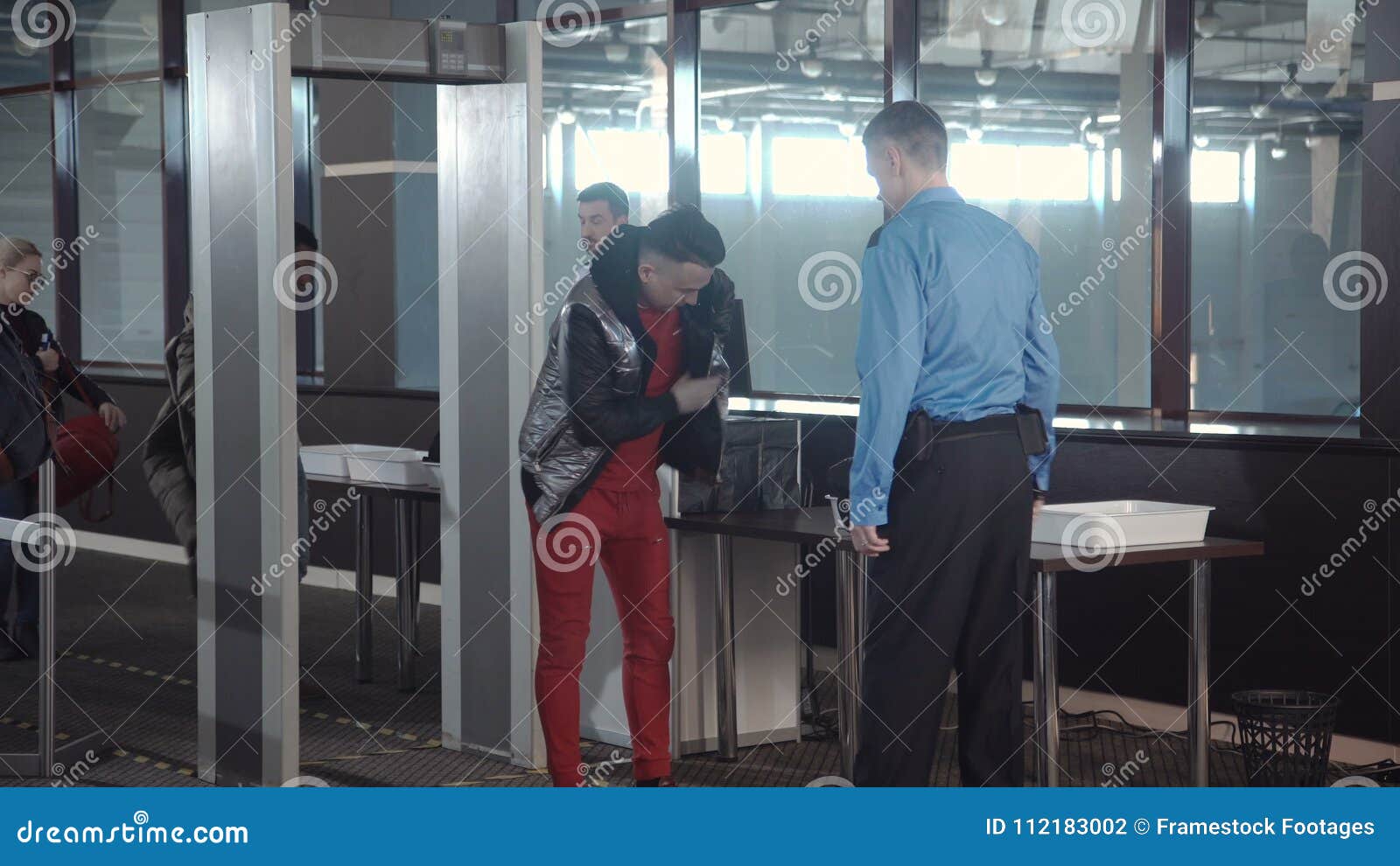 Customs Border Point in Airport Stock Footage - Video of luggage ...