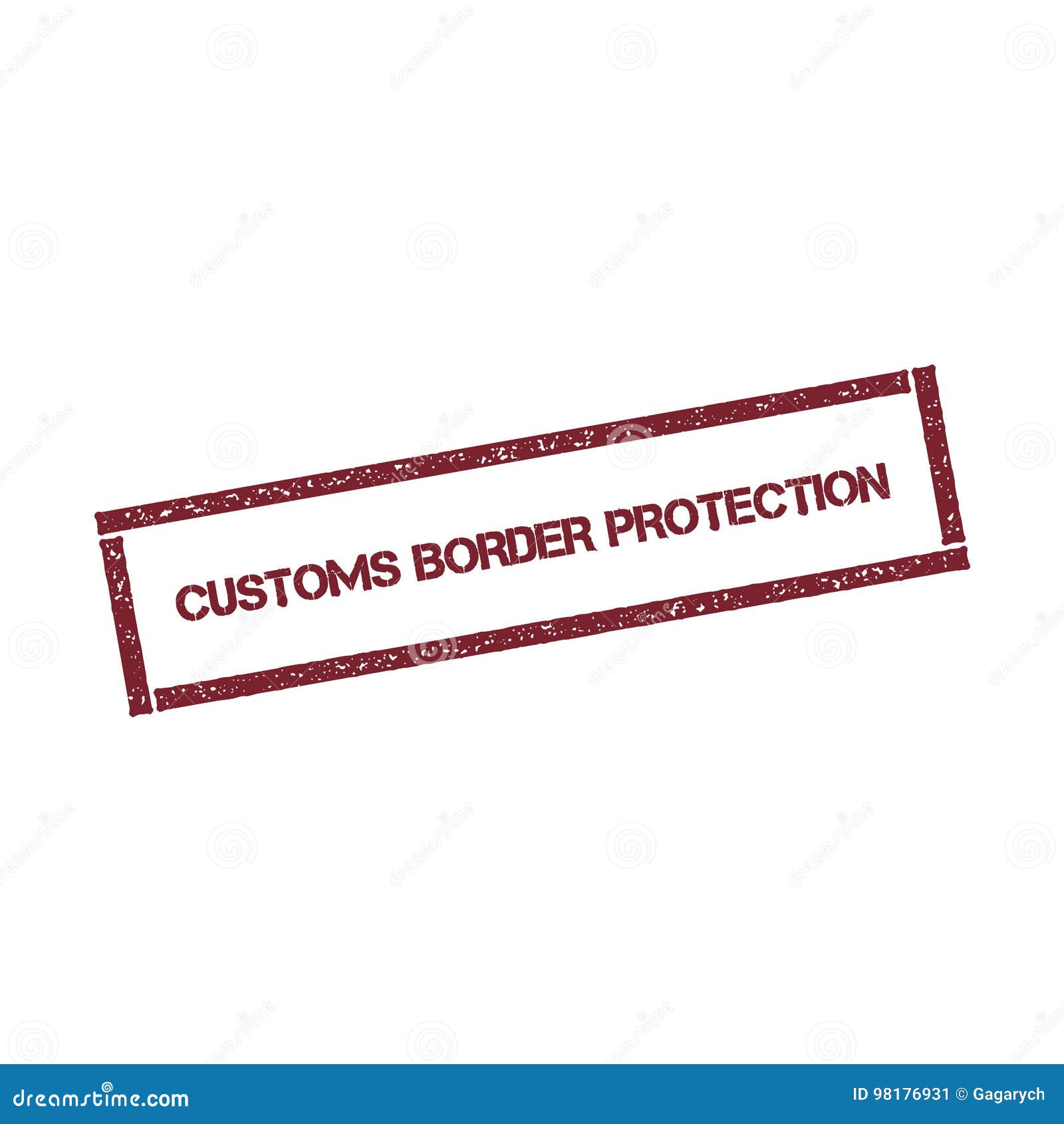 Customs Border Protection Rectangular Stamp. Stock Vector ...