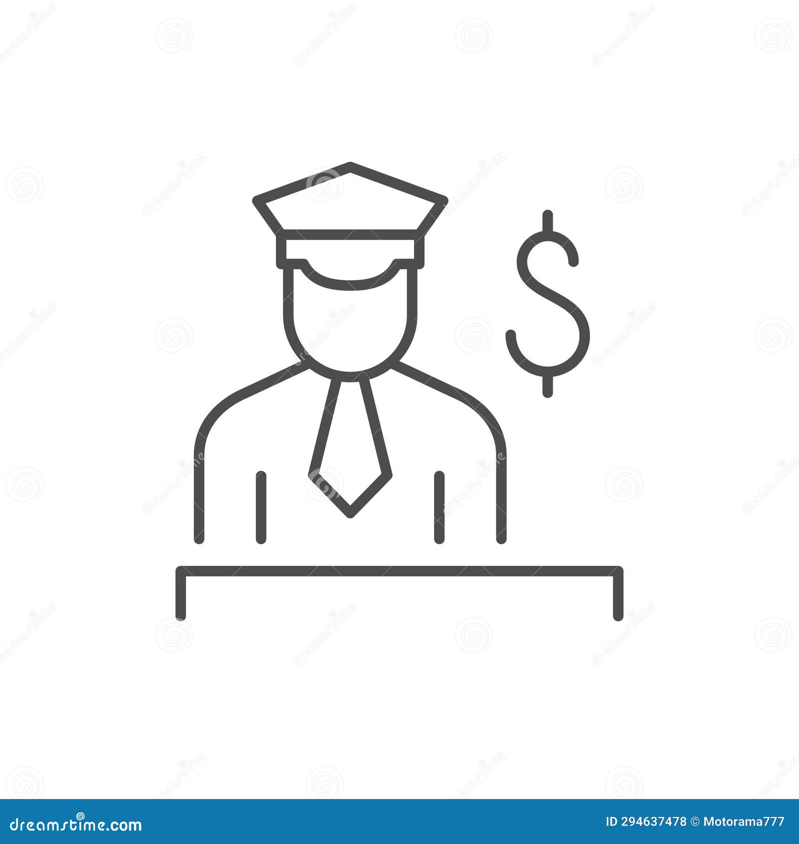 Customs Broker Line Outline Icon Stock Illustration - Illustration of ...