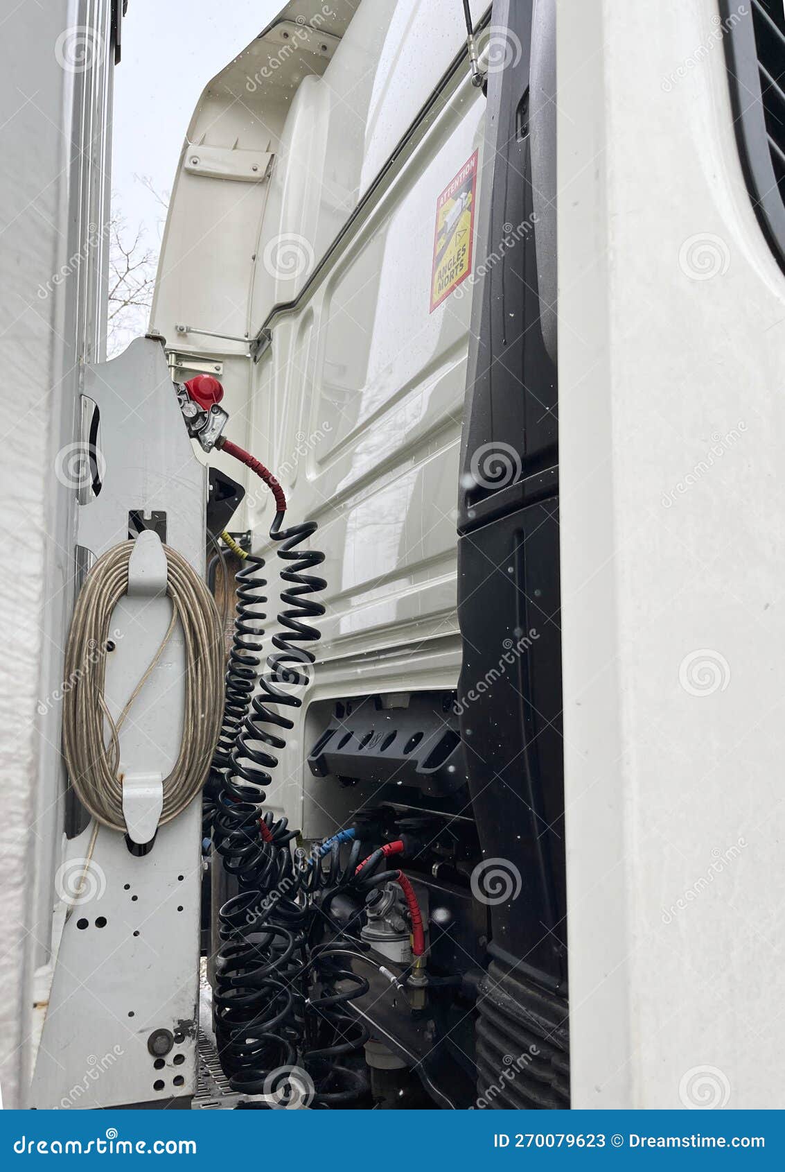Customs Cable (sealing Cable) on a Truck Semi-trailer Stock Image ...