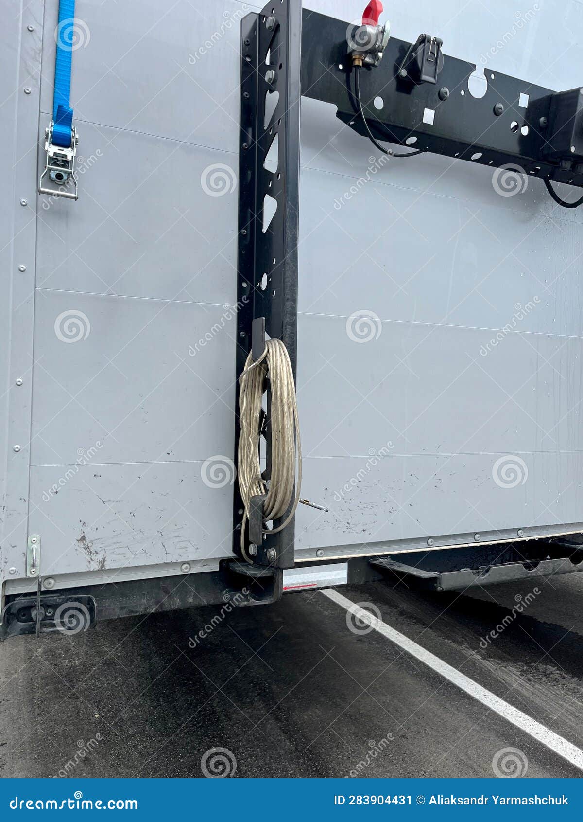 Customs Cable (sealing Cable) on a Truck Semi-trailer Stock Image ...