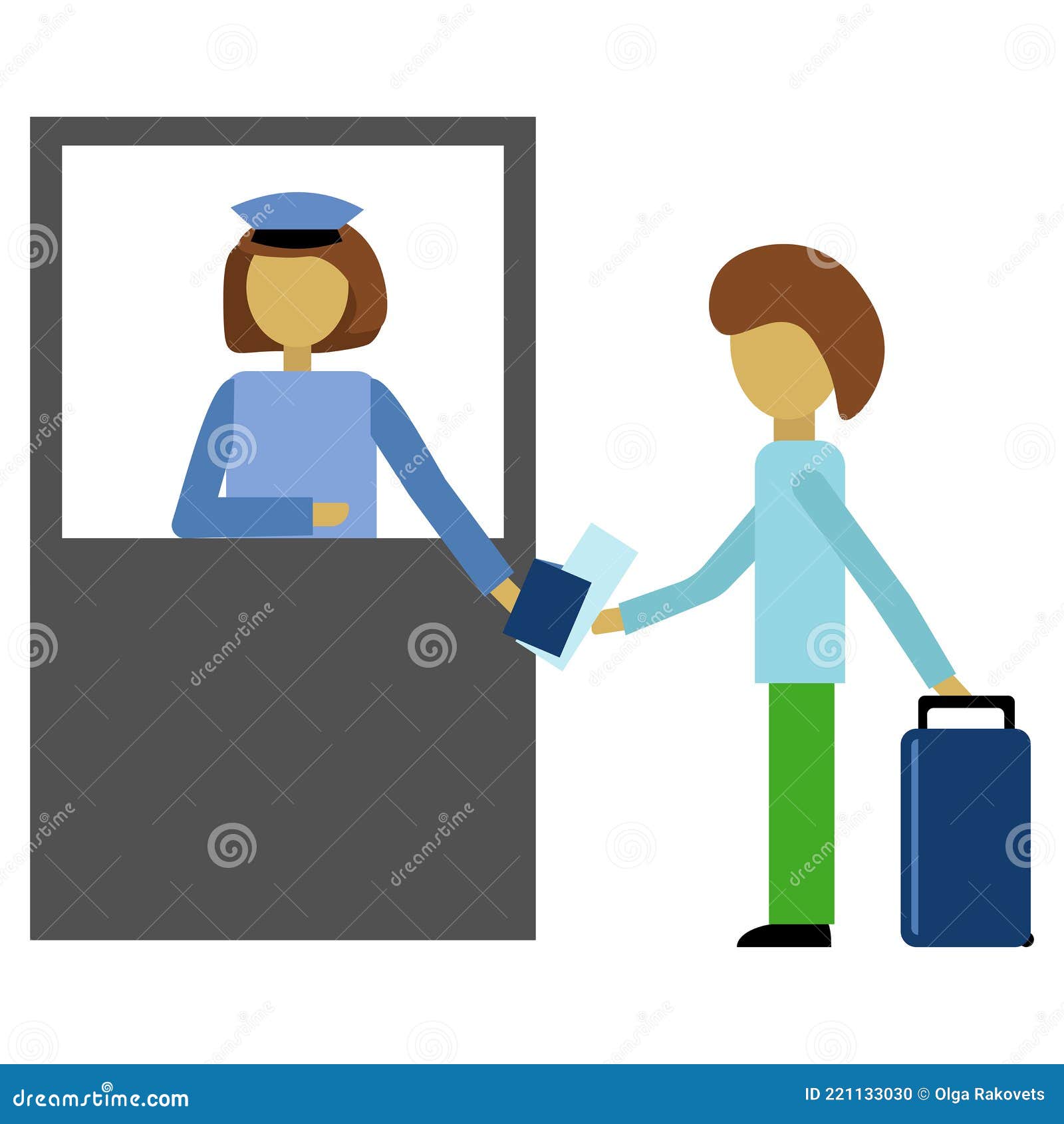 Customs Check of Documents, Passport Check by Employee Concept ...