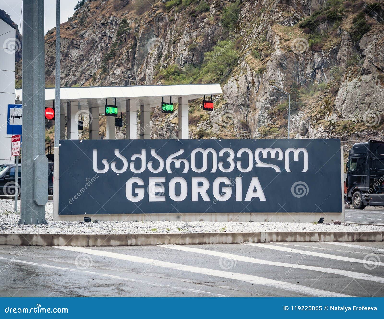 Customs Checkpoint on the Georgia`s Border with Russia Stock Image ...