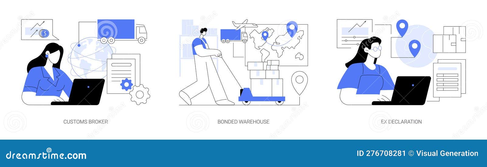 Customs Clearance Abstract Concept Vector Illustrations. Stock Vector ...