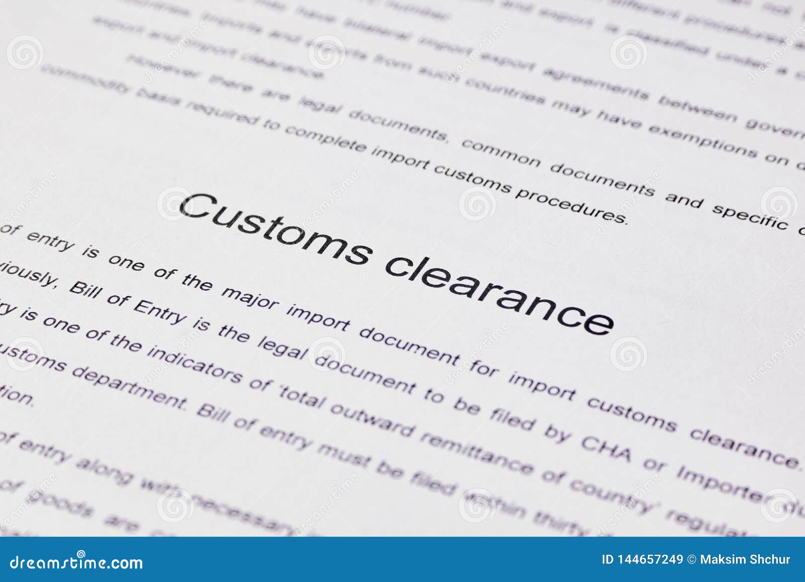 Customs Clearance concept stock image. Image of invoice - 144657249