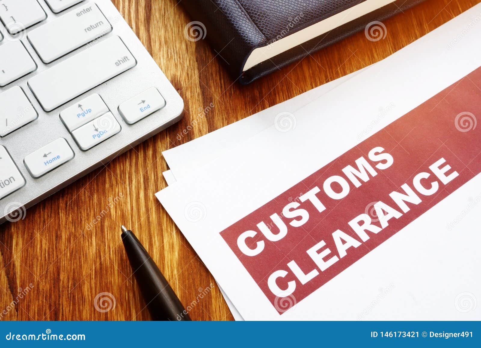 Customs Clearance Documents on a Table. Stock Image - Image of form ...