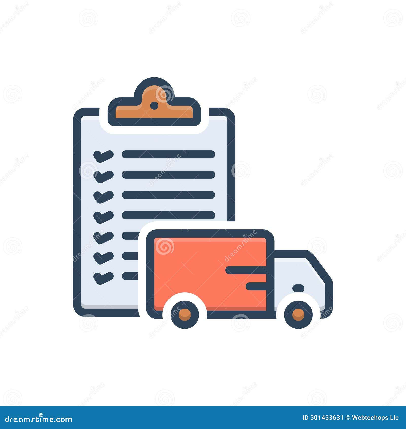 Color Illustration Icon for Customs Clearance, Delivery and Checklist ...
