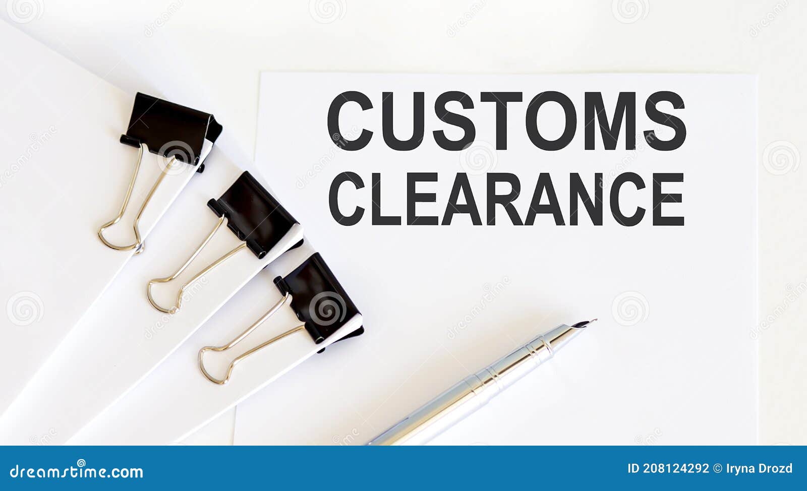Customs Clearance Written on the White Page with Office Tools Stock ...