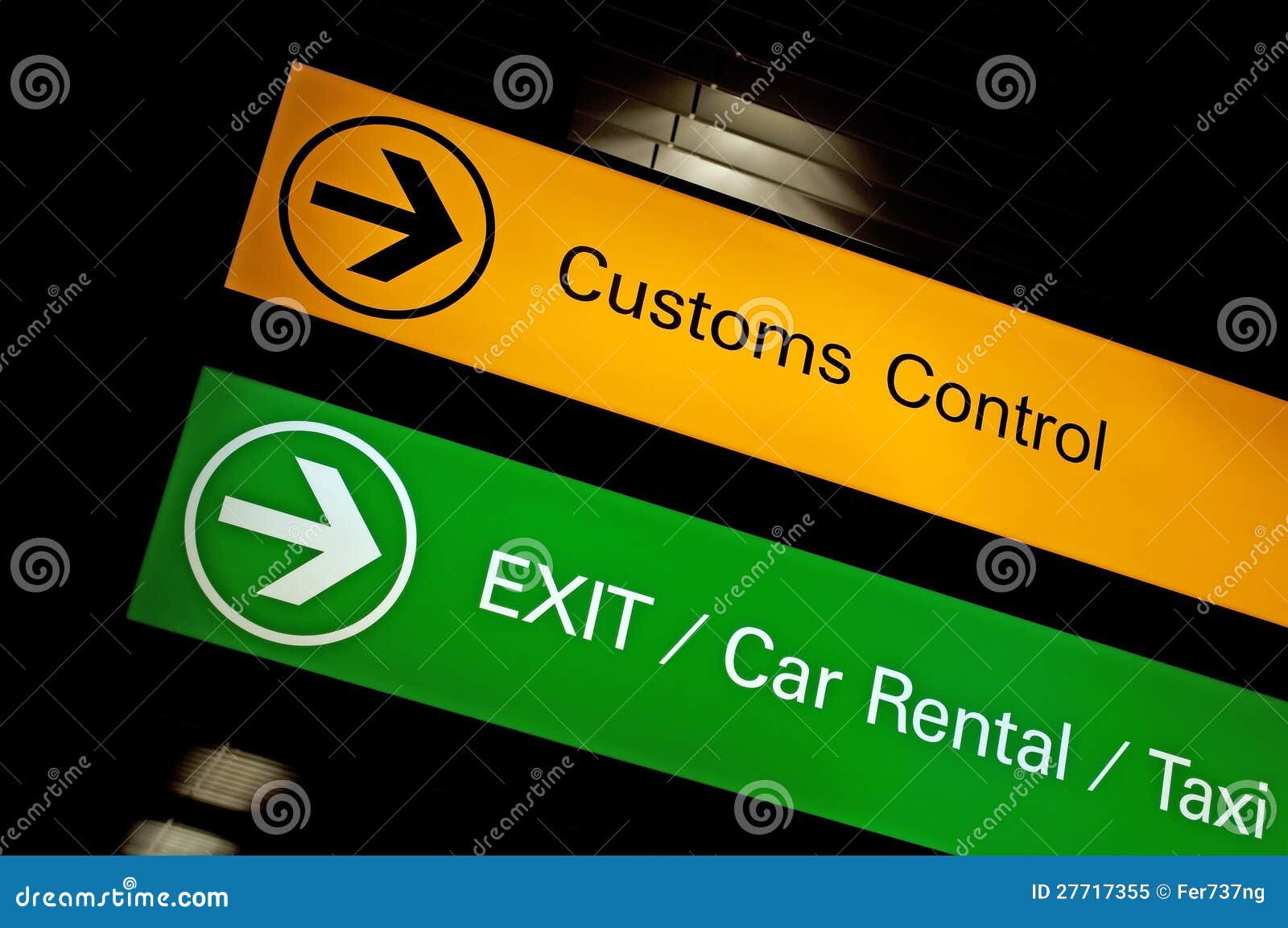 Customs control sign. stock image. Image of taxi, arrival - 27717355