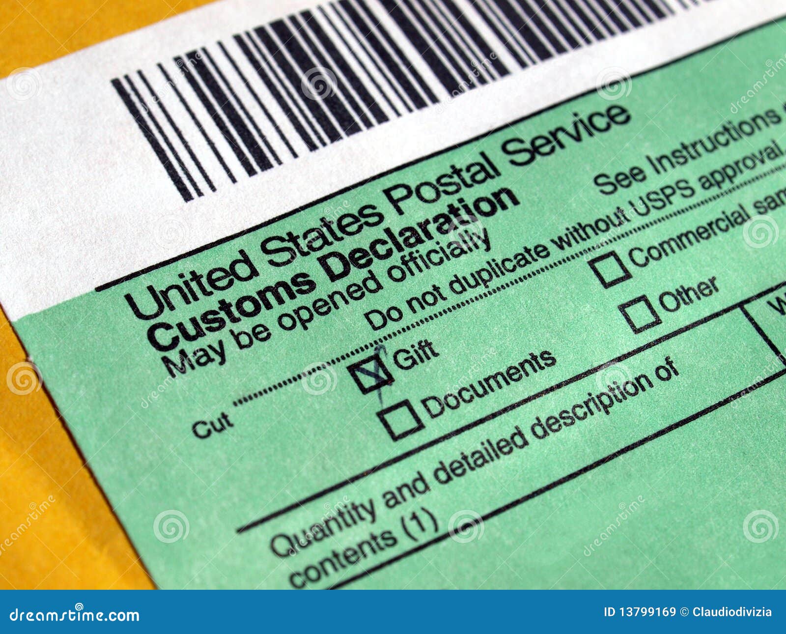 Customs Declaration On Envelope Stock Image | CartoonDealer.com #40056559