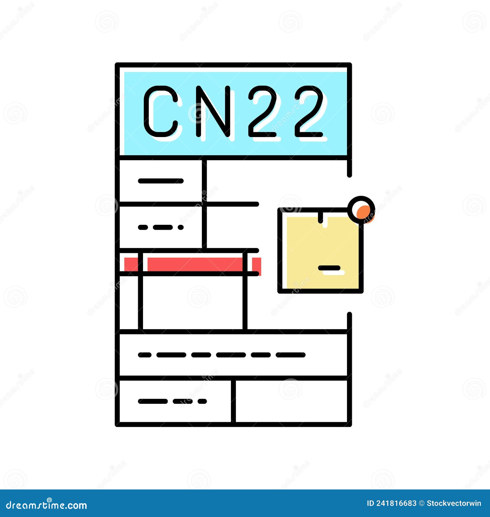 Customs Declaration Color Icon Vector Illustration Stock Vector ...