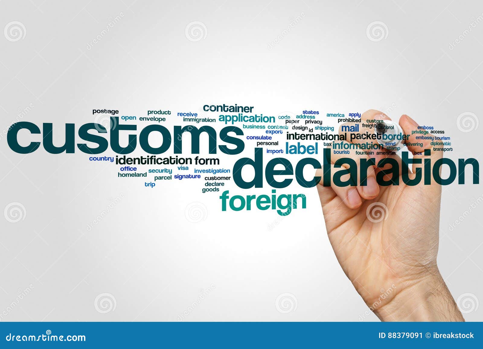 Customs Declaration Word Cloud Stock Image - Image of foreign, access ...