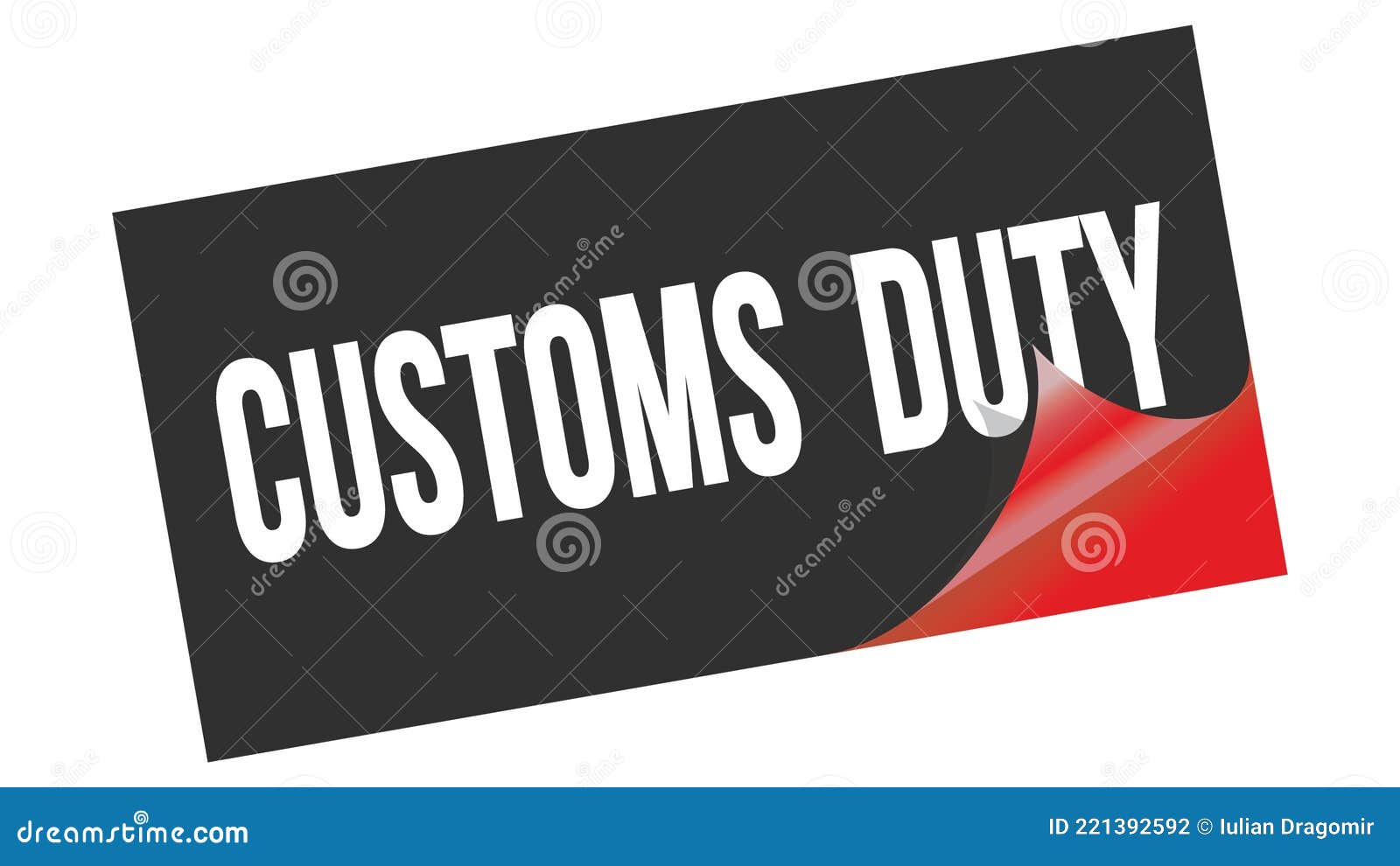 CUSTOMS DUTY Text on Black Red Sticker Stamp Stock Illustration ...
