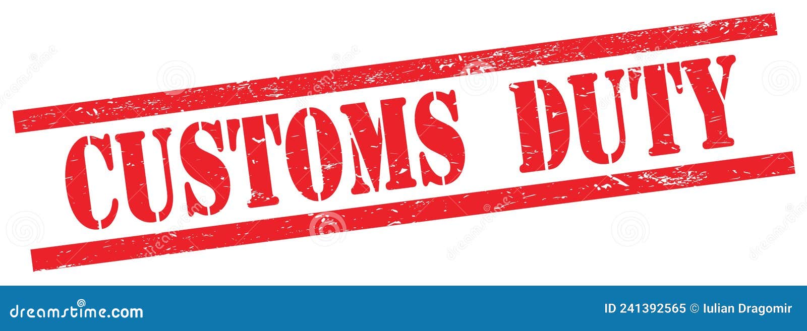 CUSTOMS DUTY Text on Red Grungy Rectangle Stamp Stock Illustration ...