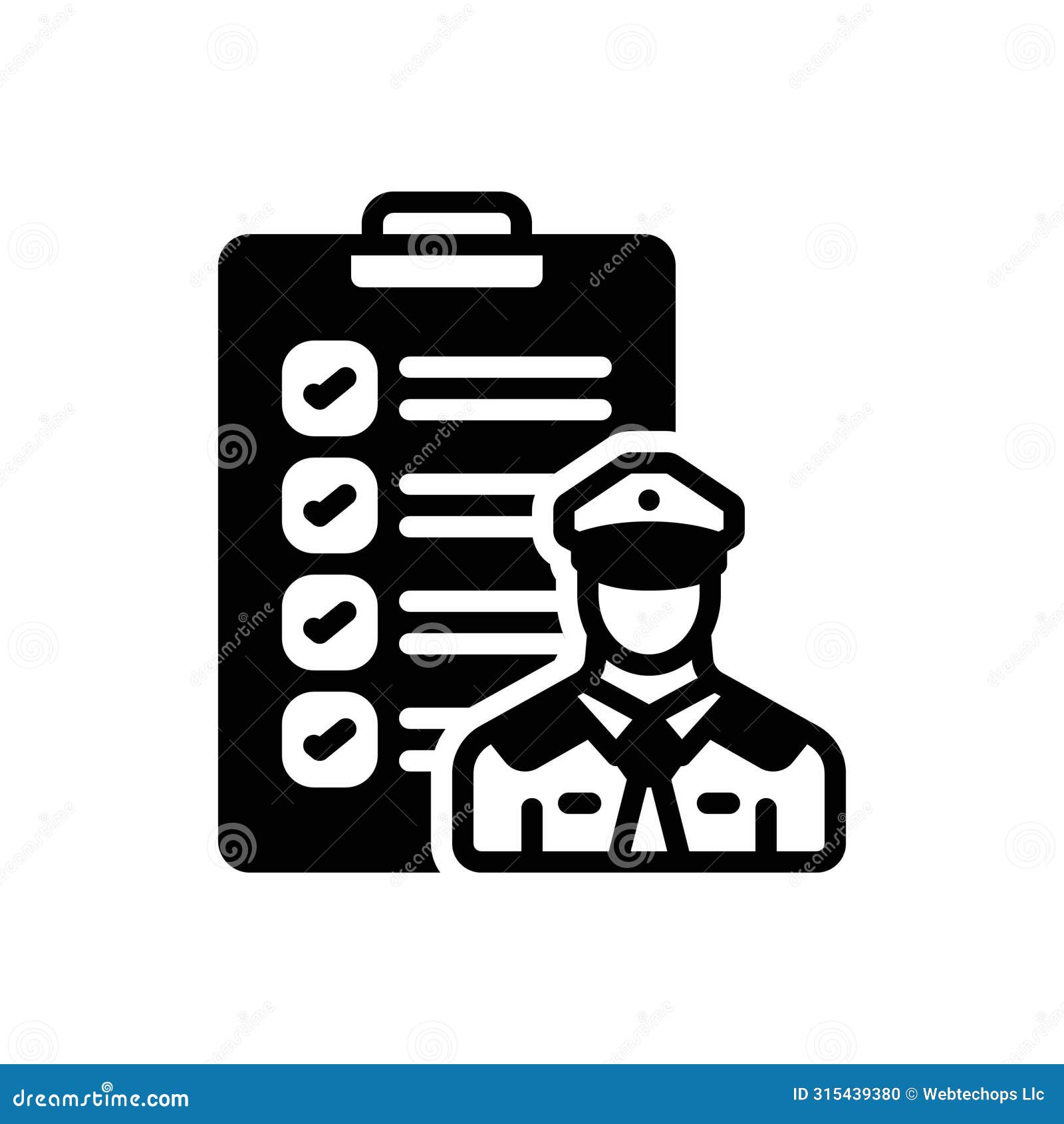Black Solid Icon for Customs, Invoice and Officer Stock Illustration ...