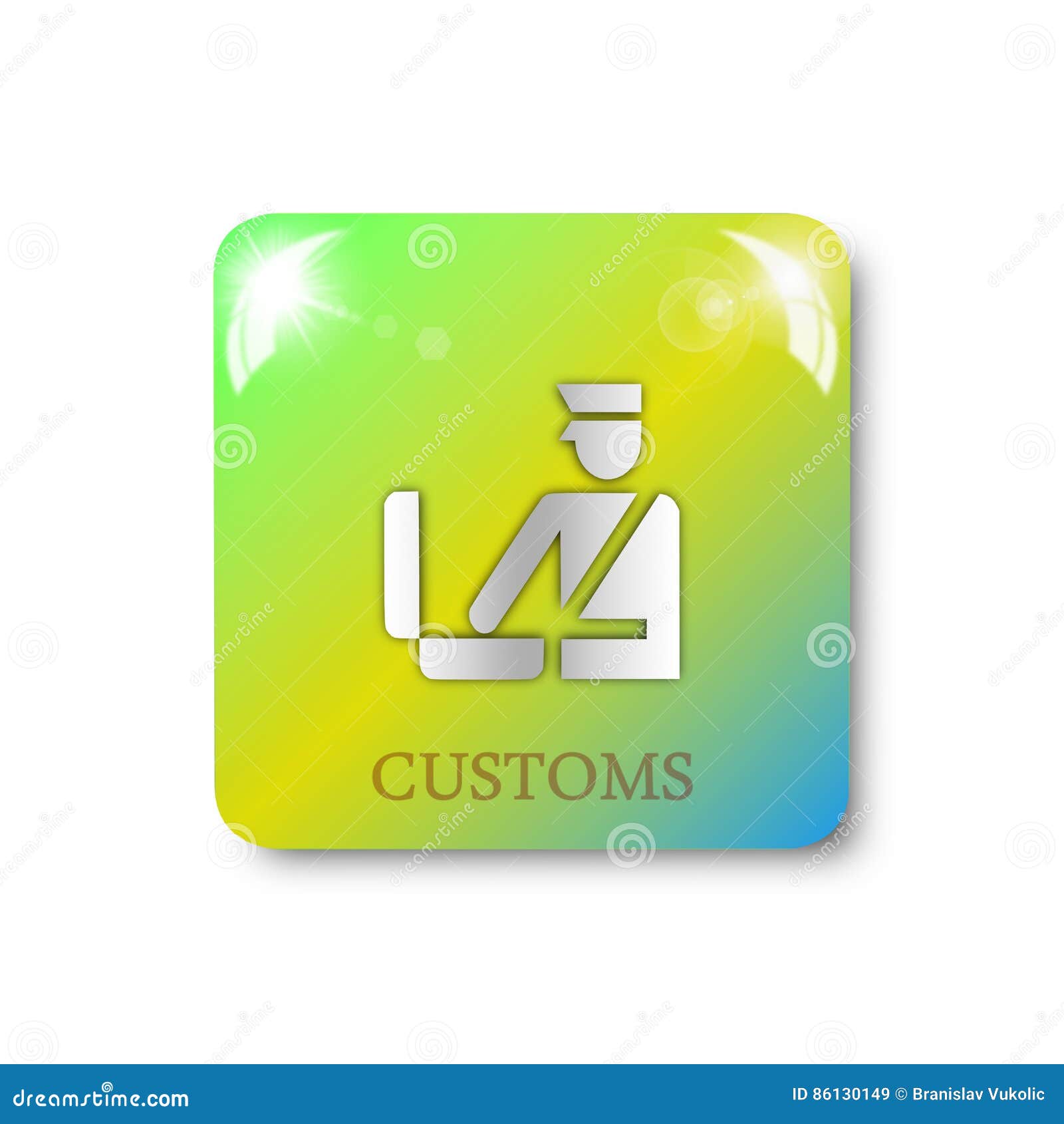 Customs Icon, Sign, Illustration Stock Illustration - Illustration of ...