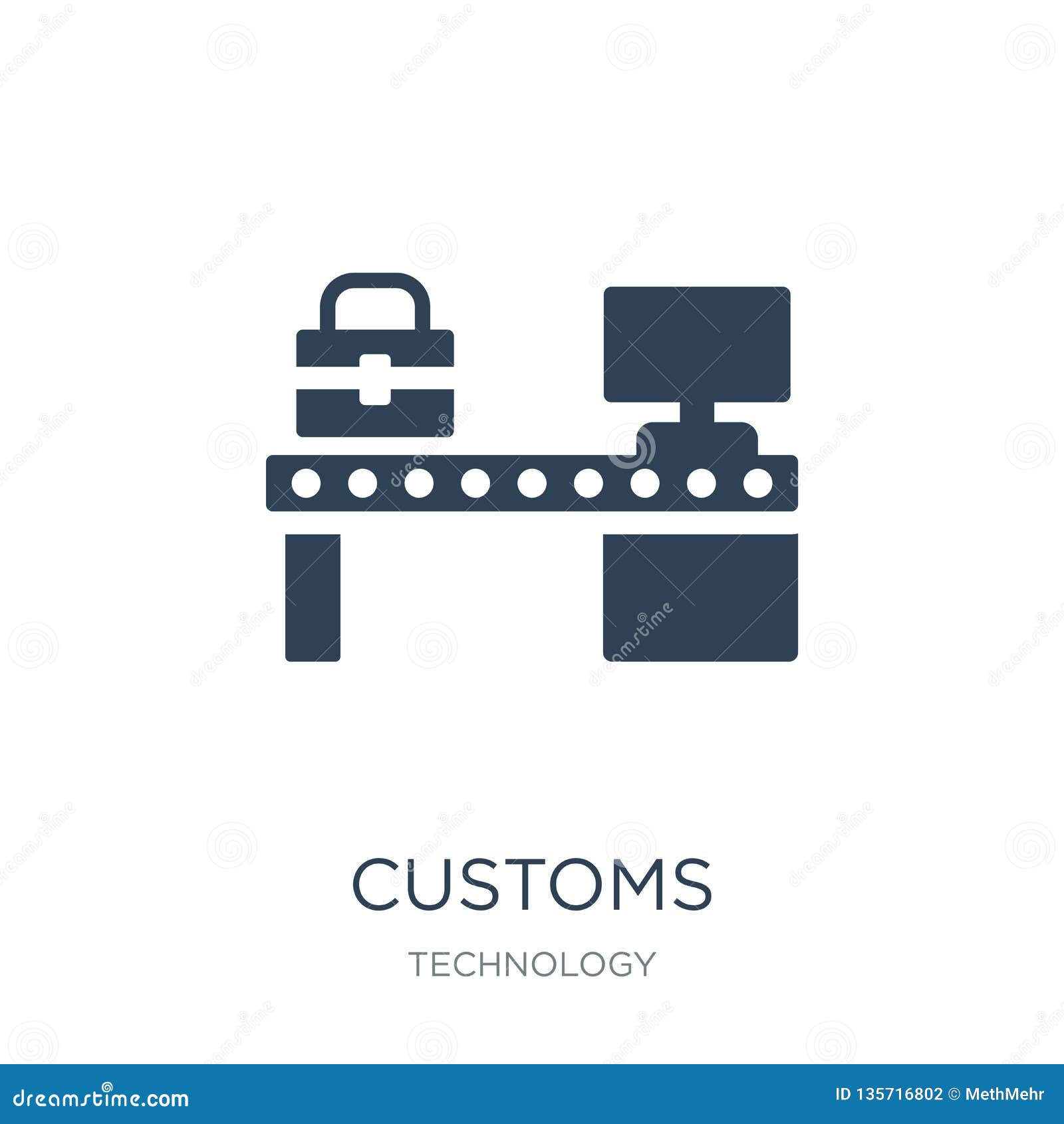 Customs Icon in Trendy Design Style. Customs Icon Isolated on White ...