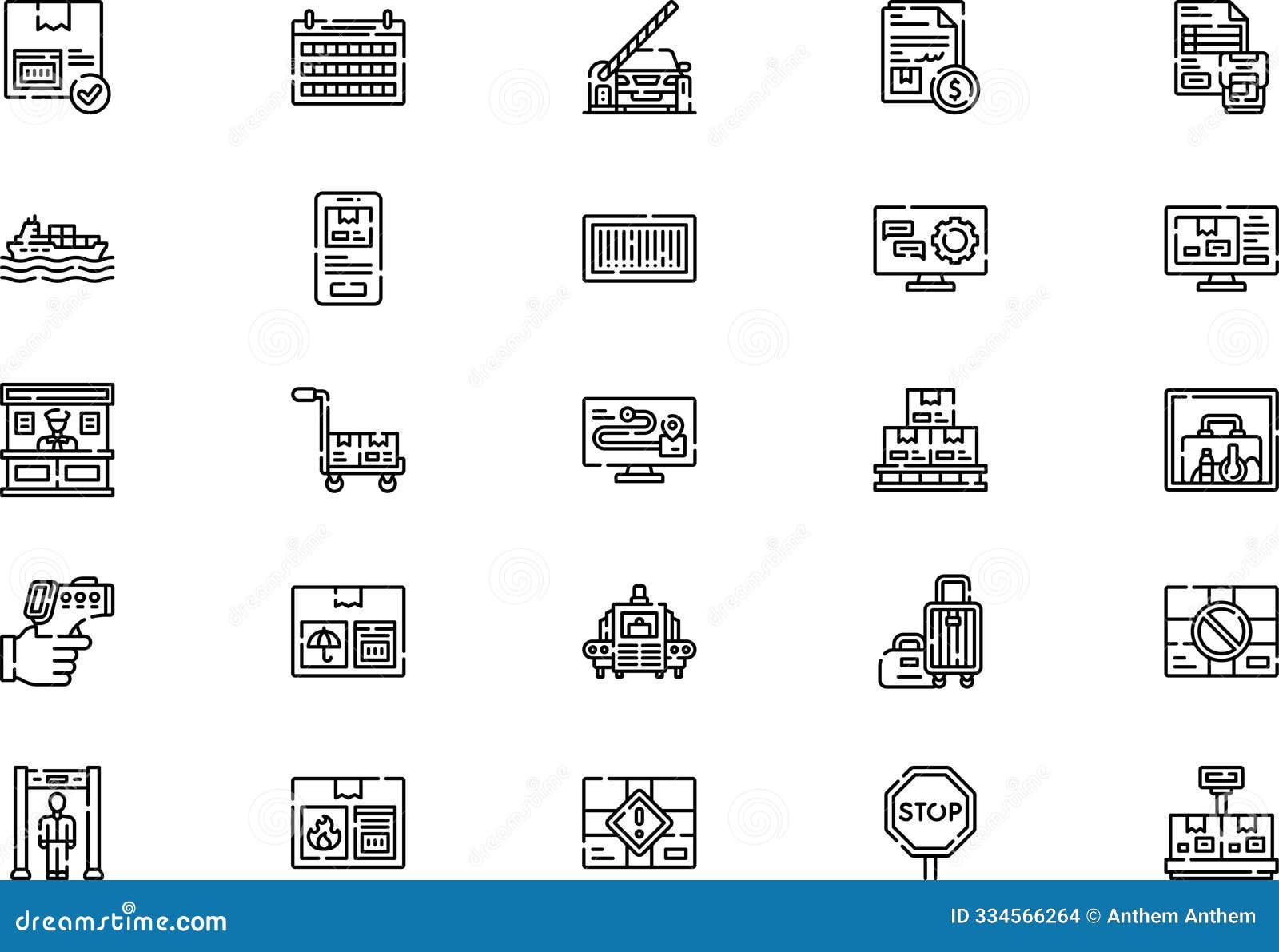 Customs Icons Collection is a Vector Illustration with Editable Stroke ...