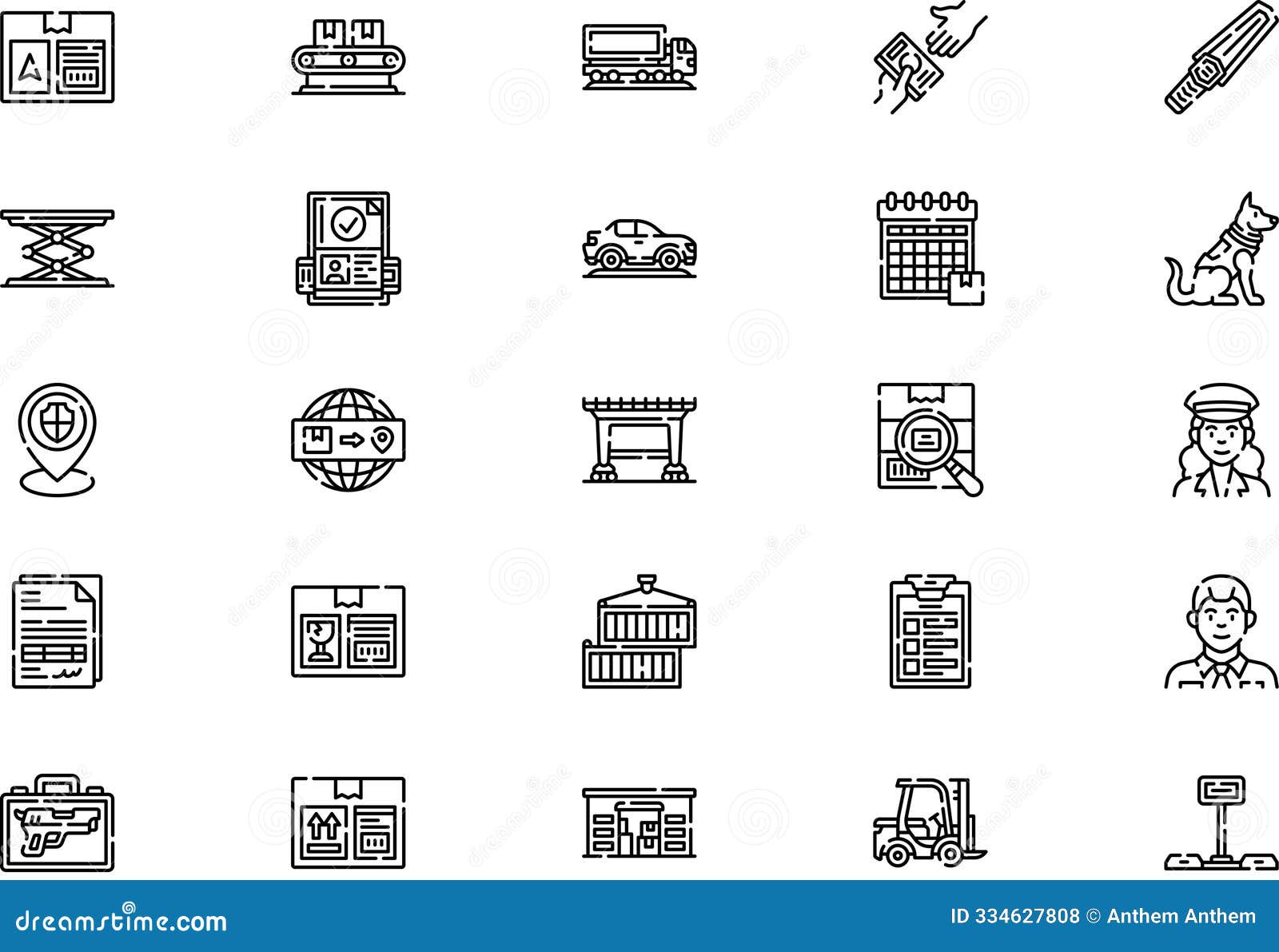Customs Icons Collection is a Vector Illustration with Editable Stroke ...