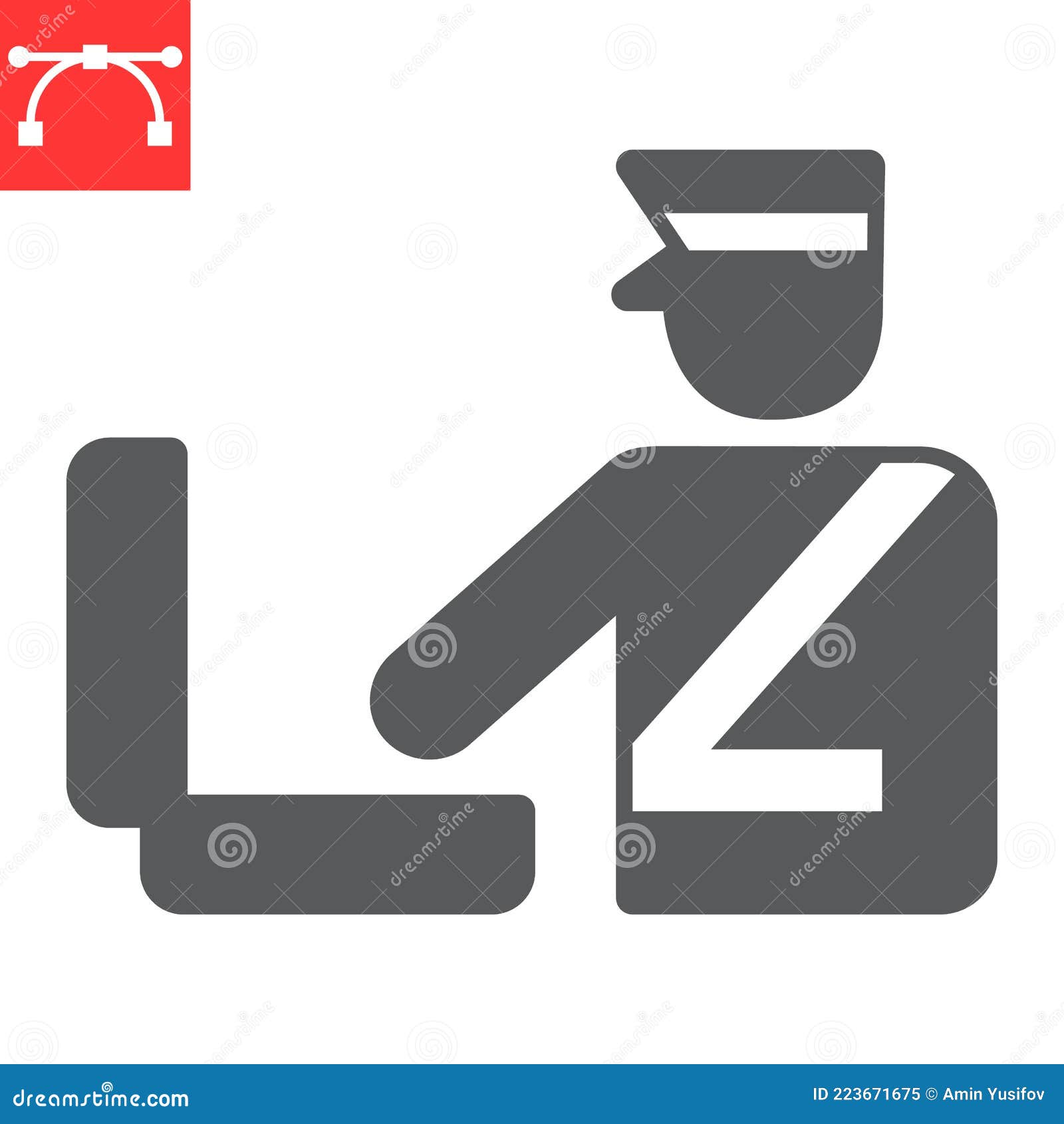 Customs Inspection Glyph Icon Stock Vector - Illustration of office ...