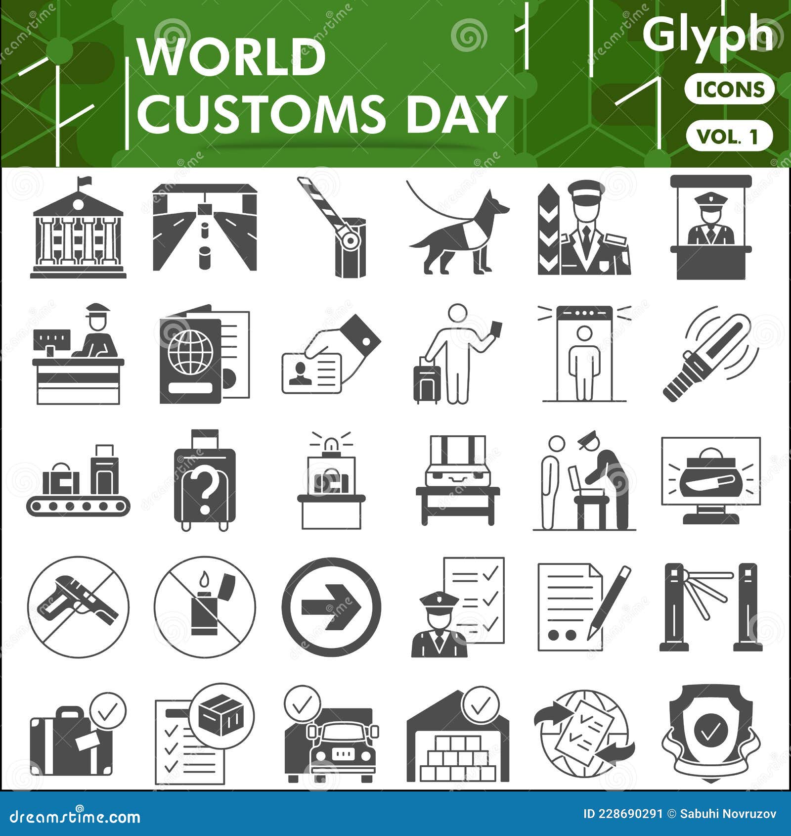 Customs Line Icon Set, Security Check Symbols Collection or Sketches ...