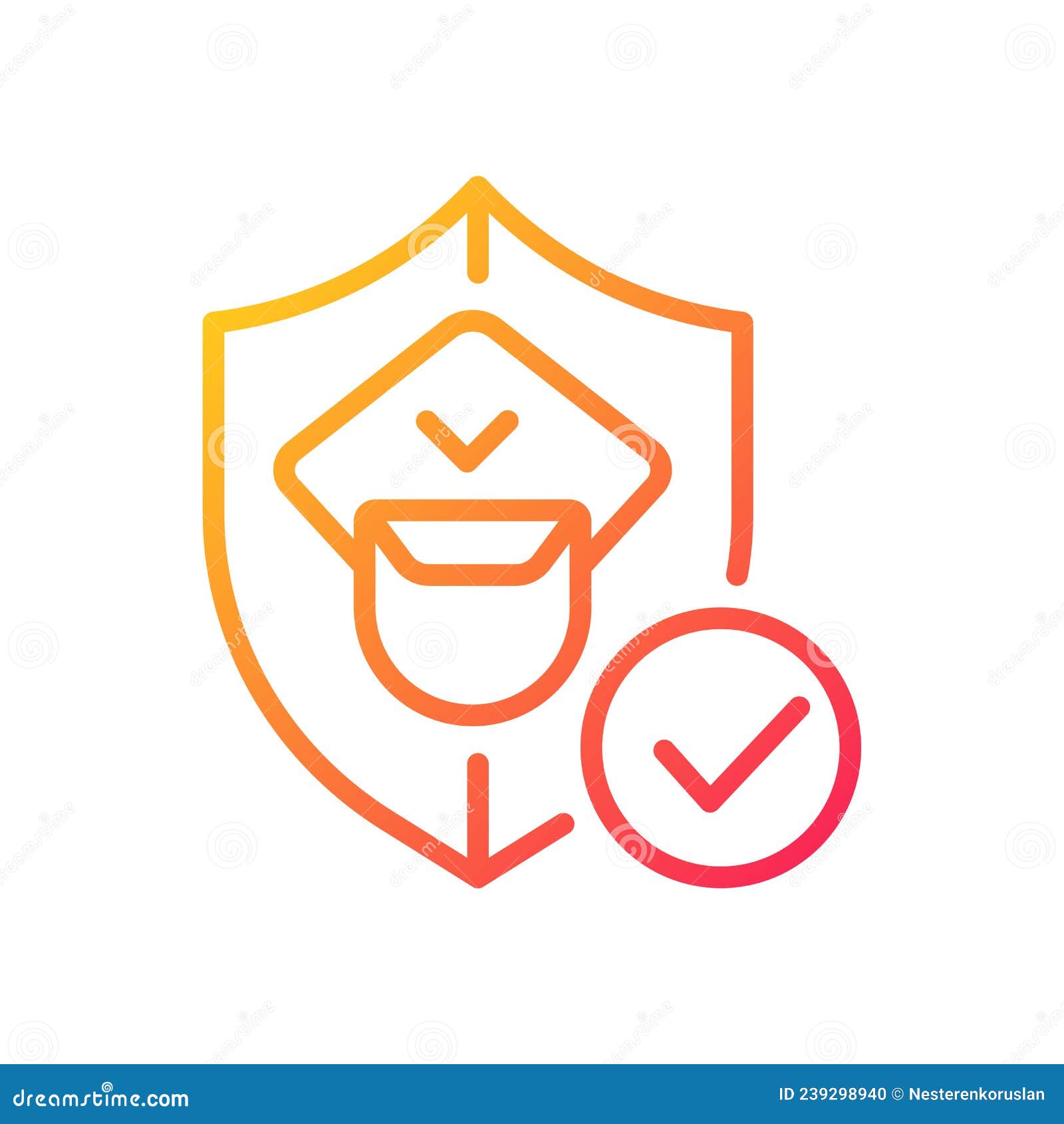 Customs Officer Gradient Linear Vector Icon Stock Vector - Illustration ...