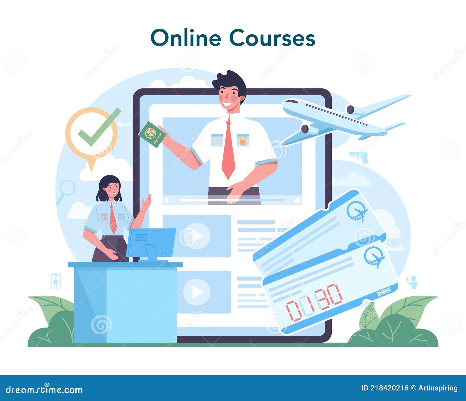 Customs Officer And Declaration Thin Line Icon, Security Check Concept ...