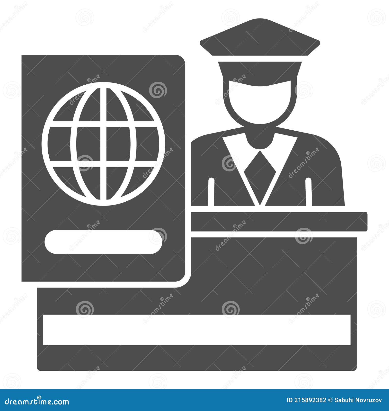 Customs Officer Solid Icon, Airlines Concept, Customs Control Vector ...