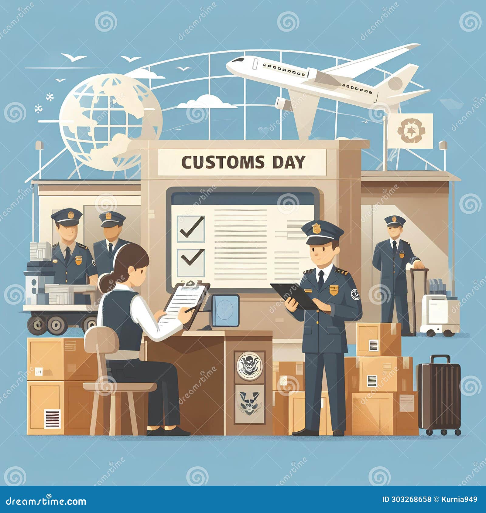 Customs Officers Checking Documents in Airport. AI Generated Stock ...