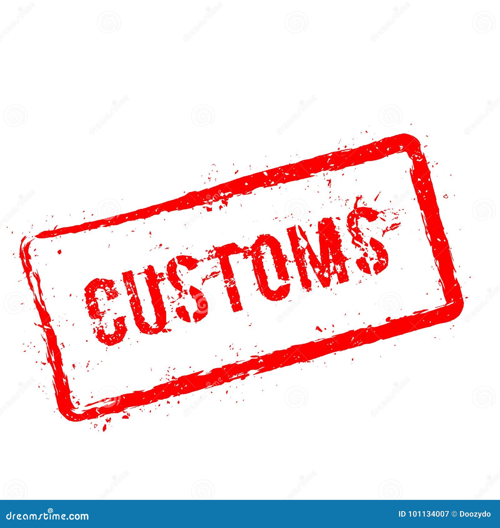 Customs Red Rubber Stamp Isolated on White. Stock Vector - Illustration ...