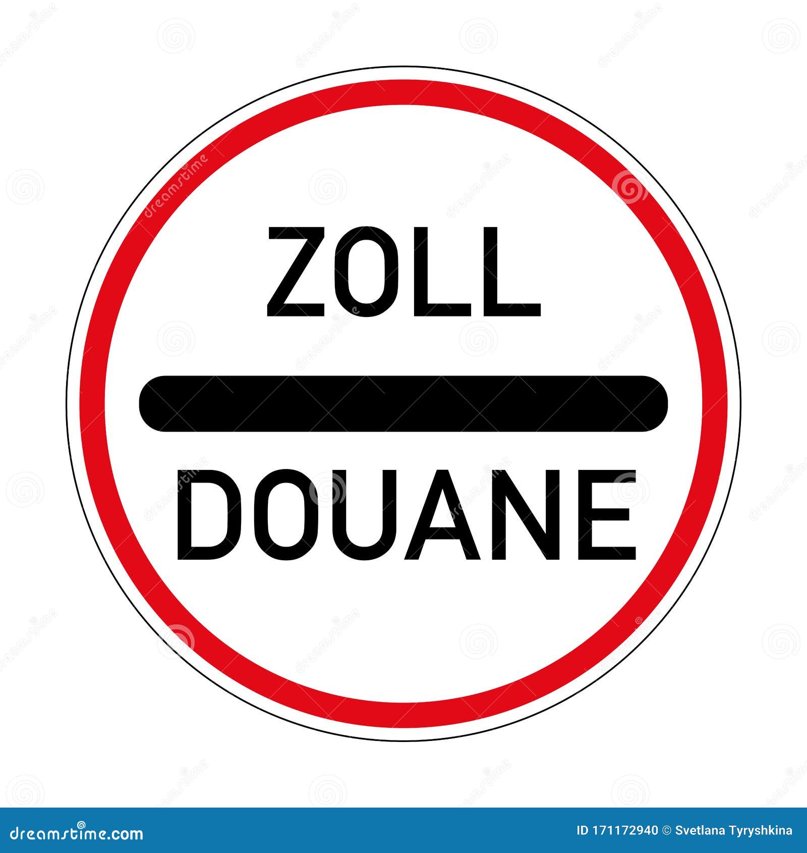 392 Customs Road Sign of Germany Stock Vector - Illustration of ...