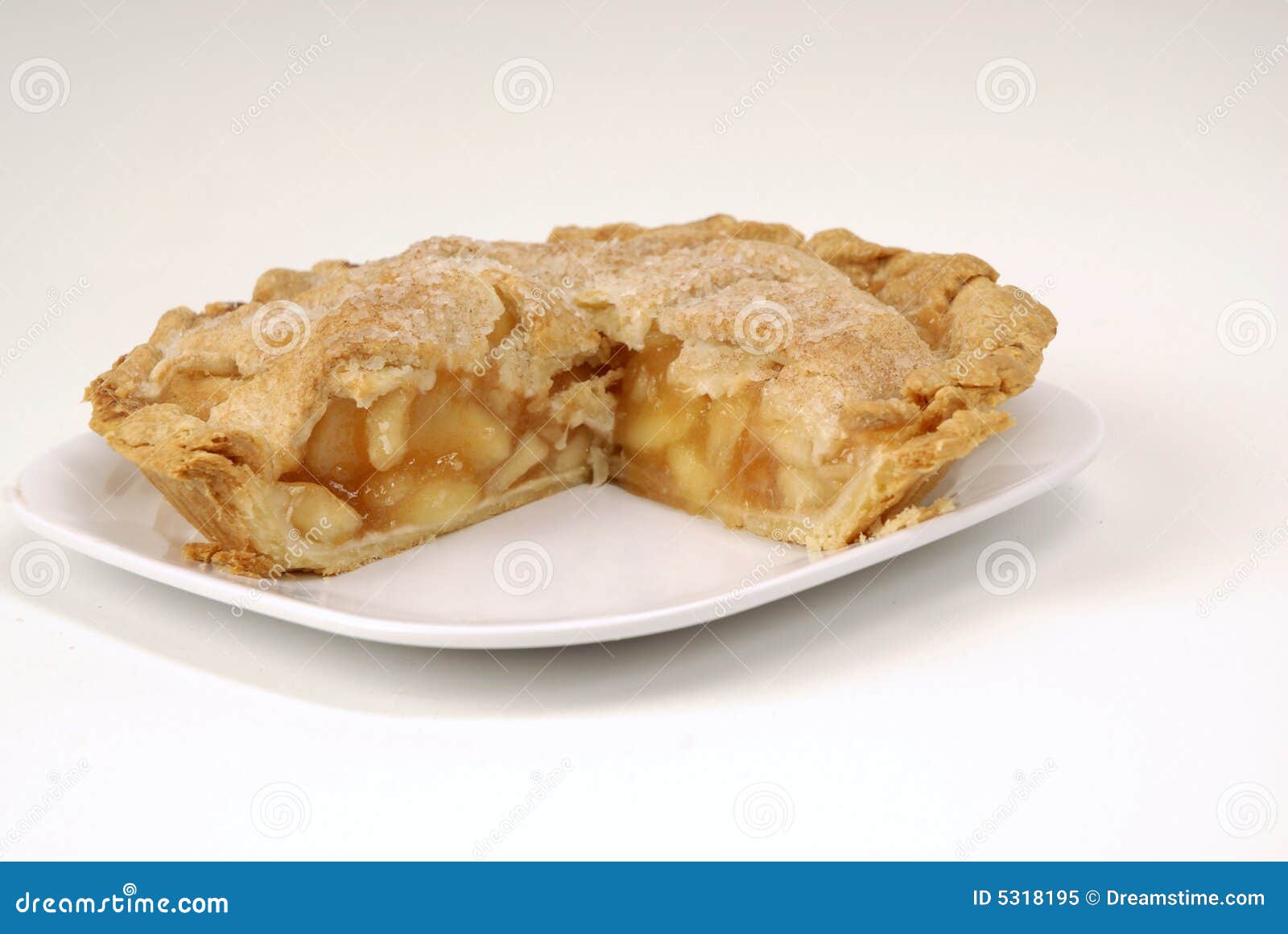 Cut apple pie stock image. Image of goods, baked, isolated - 5318195