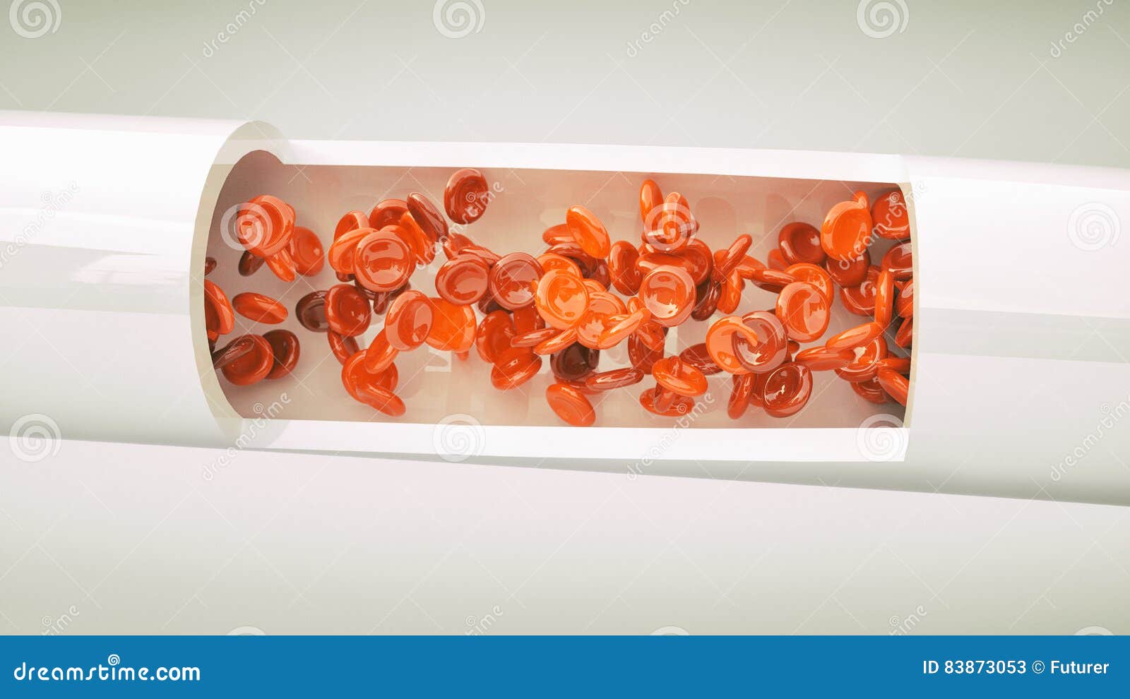 Cut through an Artery - 3D Rendering Stock Illustration - Illustration ...