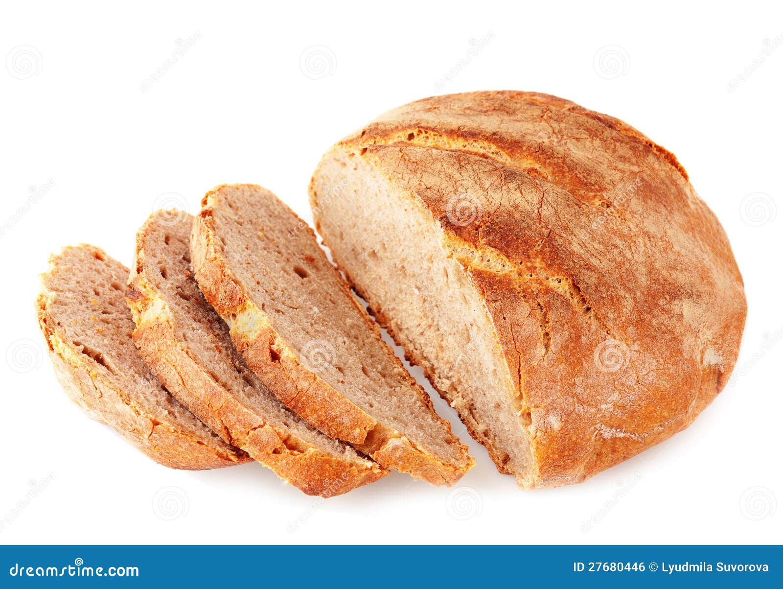 Artisan Bread On A Wooden Butcher Block In Parchment Paper Royalty-Free ...