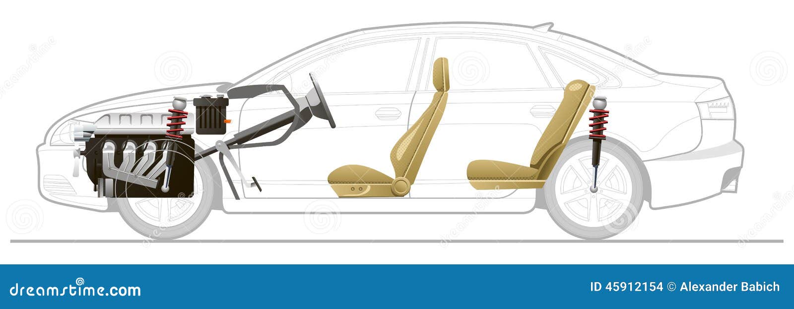 Cut-away car stock vector. Illustration of automobile - 45912154