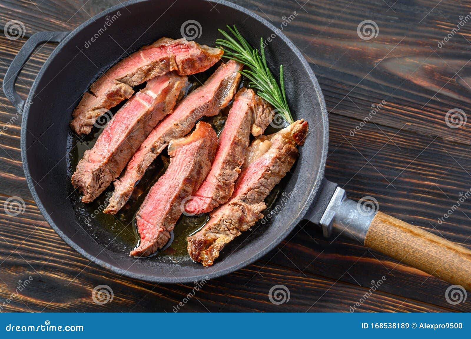 Beef Steak in the Frying Pan Stock Image - Image of closeup, beefsteak ...