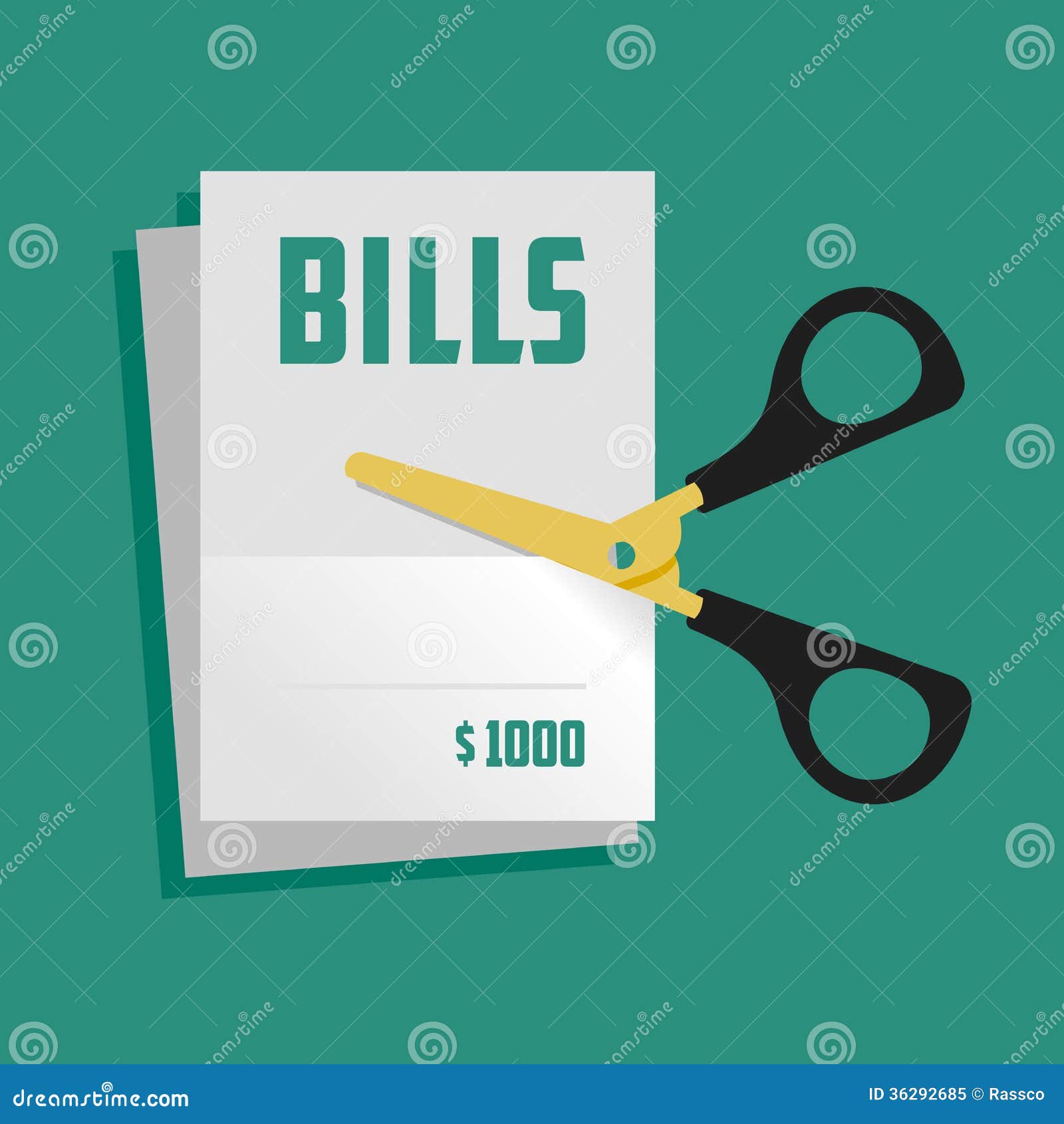 Cut bills stock vector. Illustration of payment, finance - 36292685
