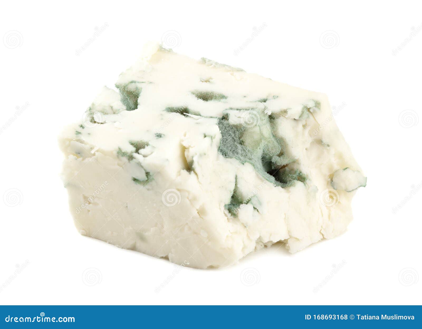 Cut of Blue Cheese Isolated on White Background. Macro Stock Photo ...