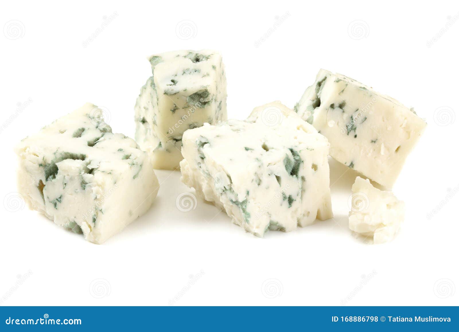 Cut of Blue Cheese Isolated on White Background. Macro Stock Photo ...