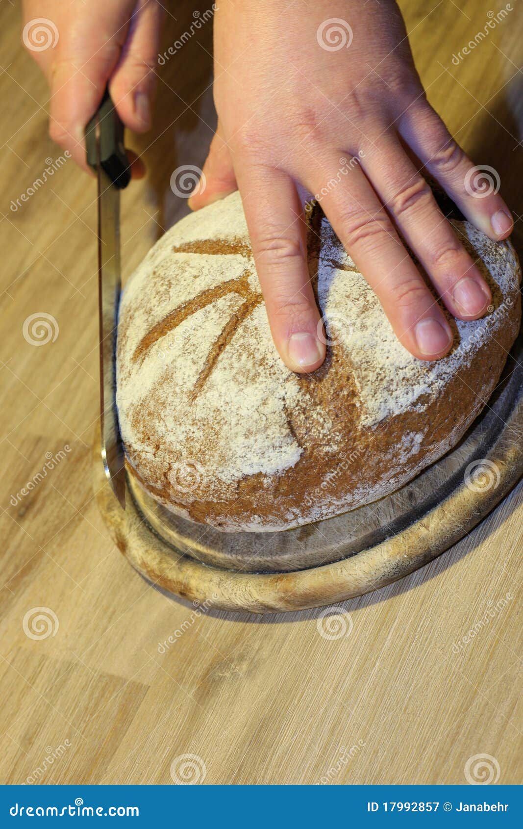 Cut a bread stock image. Image of table, board, cuts - 17992857