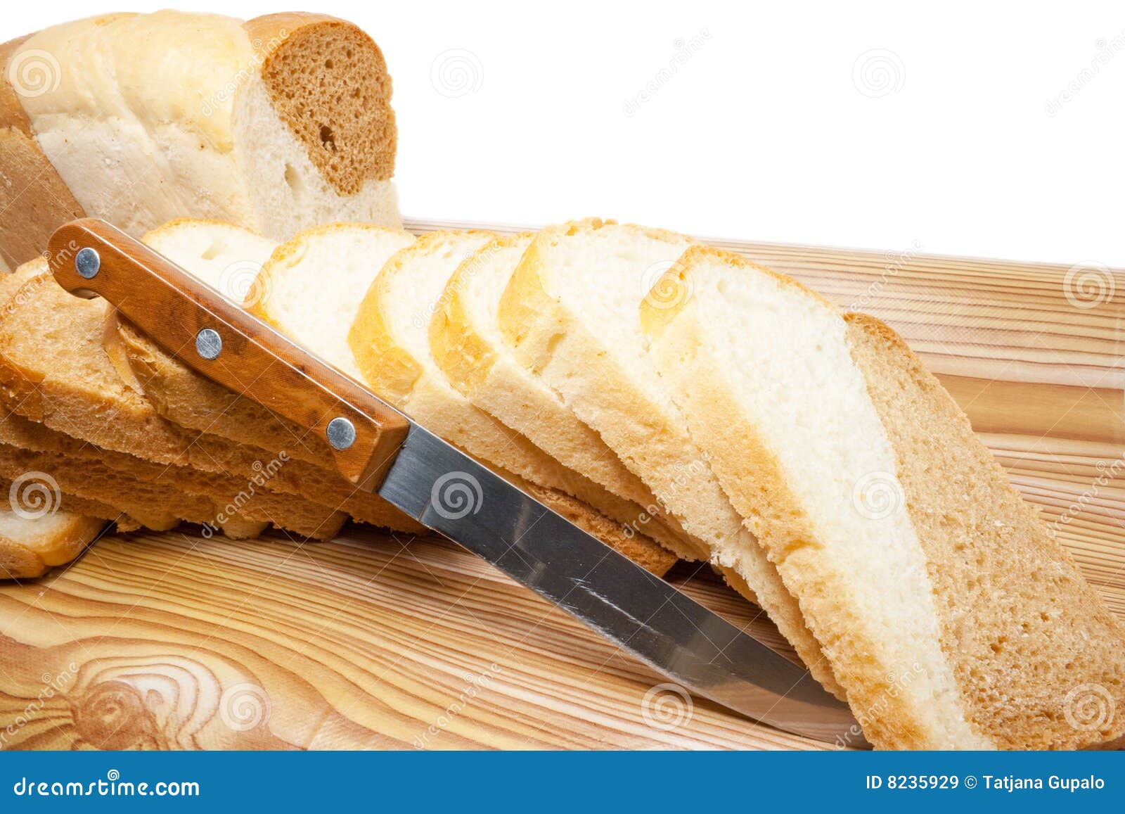 Cut bread stock image. Image of bakery, buns, baguette - 8235929