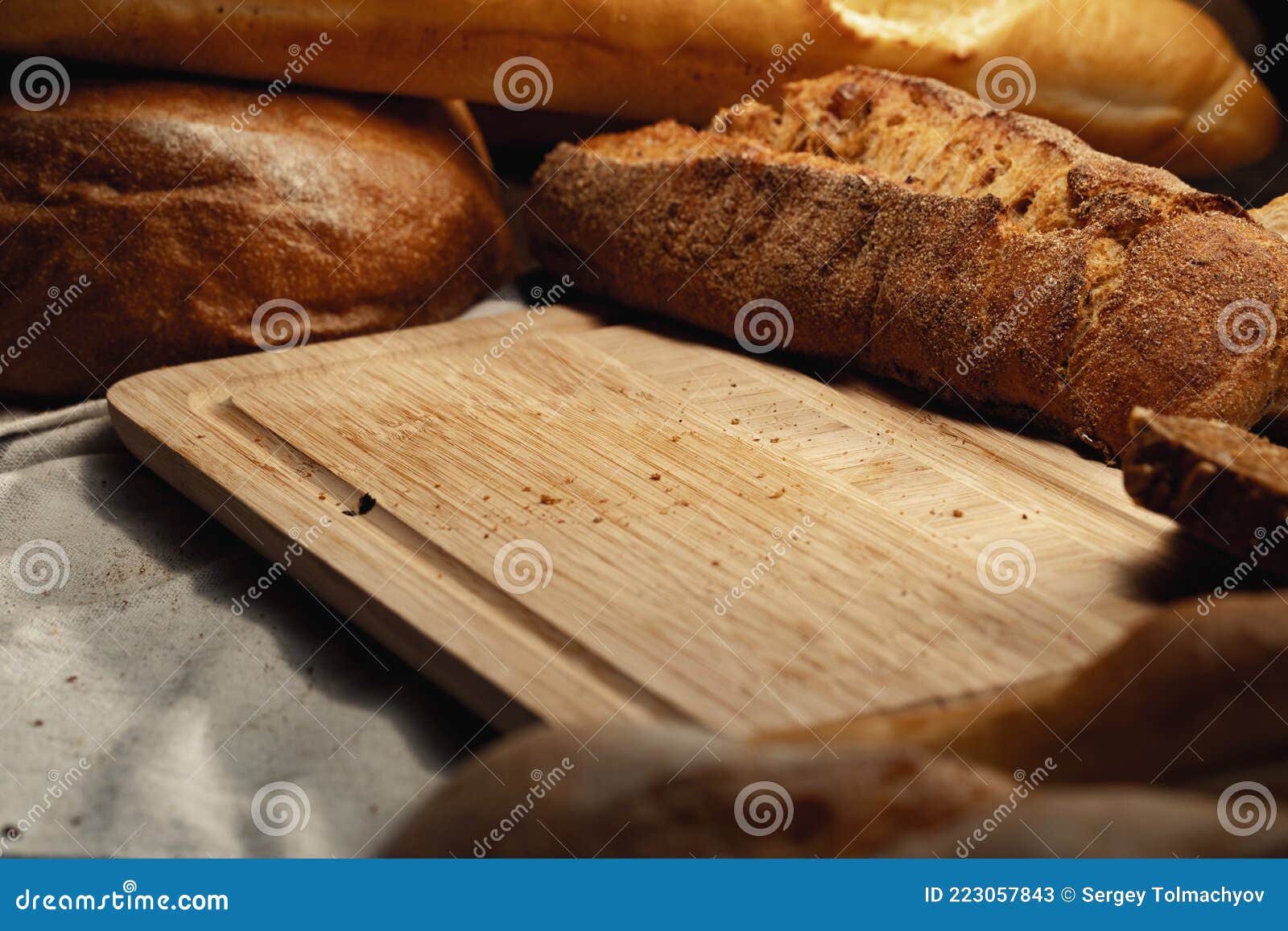Cut Bread Assortment for a Background, Close Up Stock Image - Image of ...
