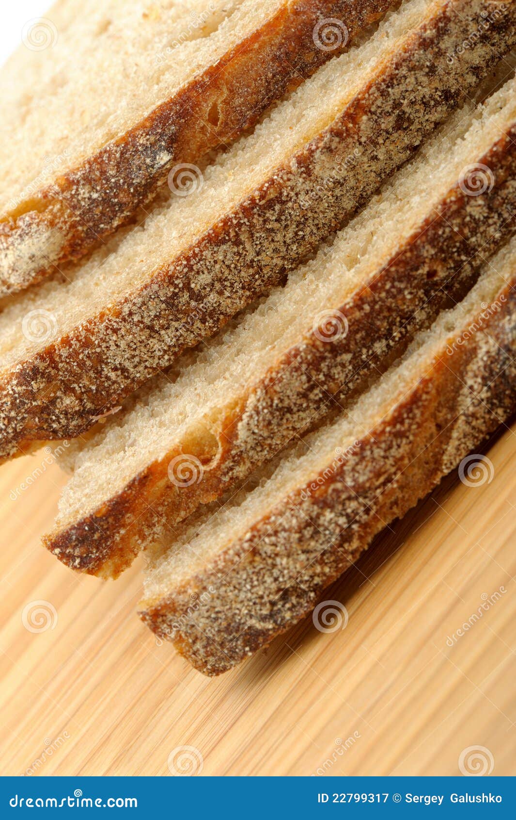 The Cut Bread on a Chopping Board Stock Image - Image of detail ...