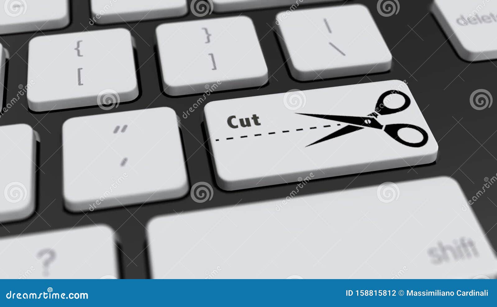 CUT Button on Computer Keyboard. Key is Pressed Stock Footage - Video ...