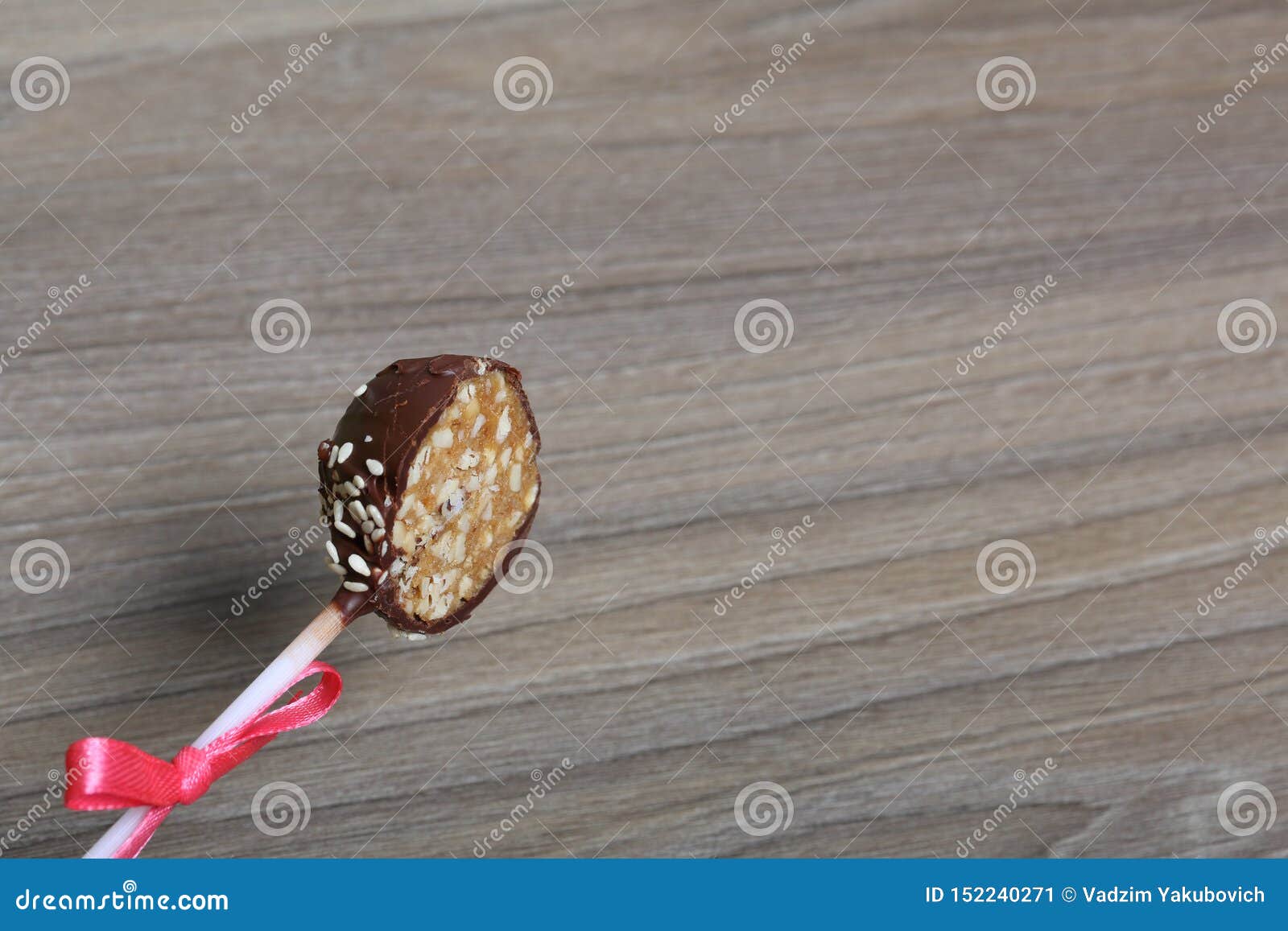 Cut Cake Pops. on a Background with a Woody Texture Stock Image - Image ...