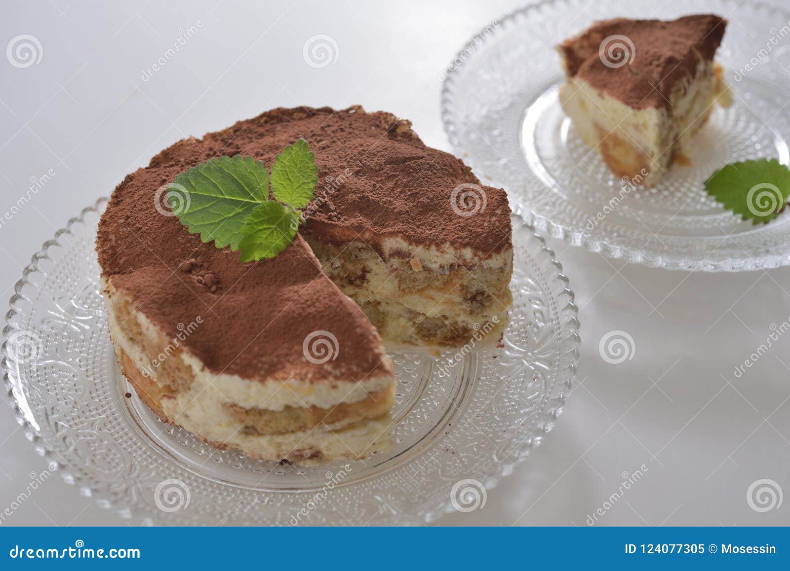 Cut cake tiramisu pudding stock image. Image of cake - 124077305